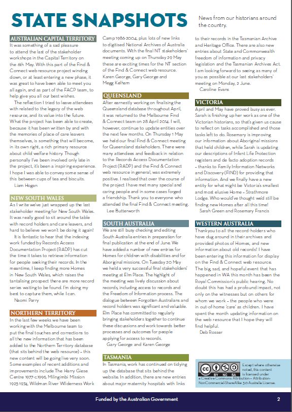 Find & Connect newsletters 2012-2014 | Find and Connect