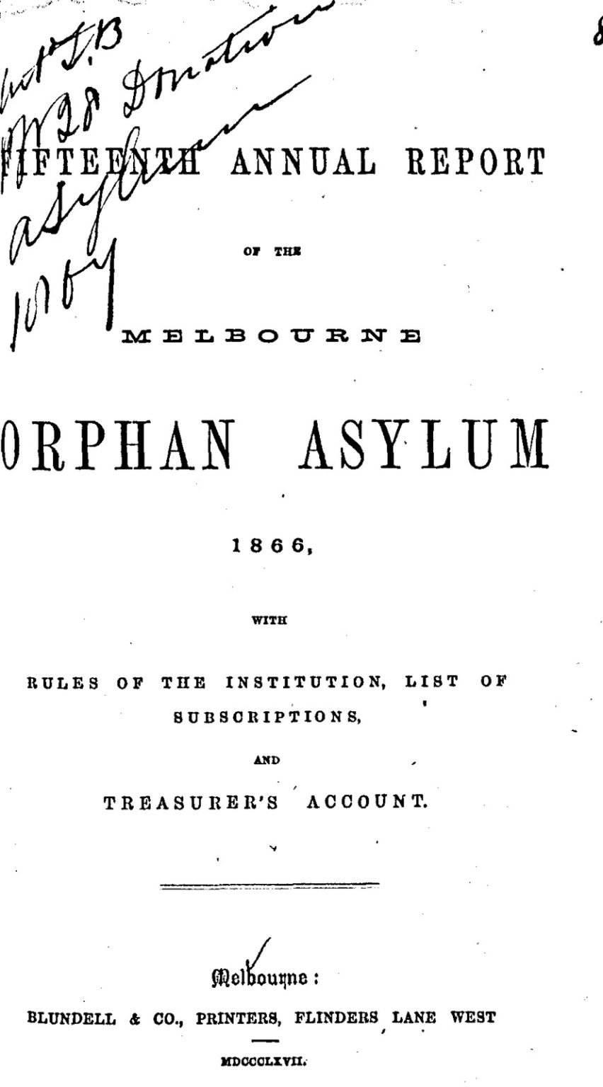 Melbourne Orphan Asylum | Find and Connect