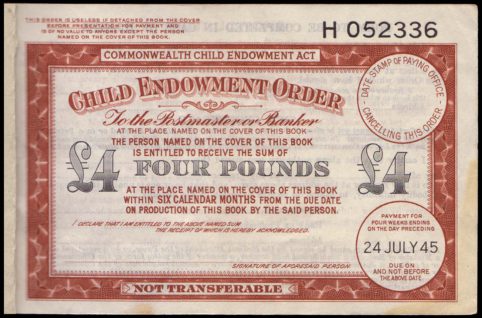 Commonwealth of Australia child endowment order | Find and Connect