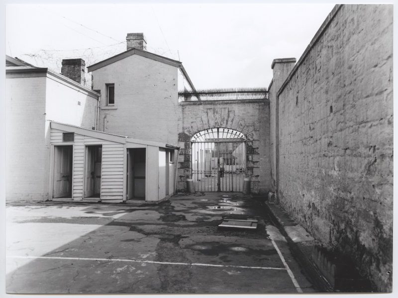 Campbell Street Gaol, Hobart - Internal courtyard showing outside wall ...