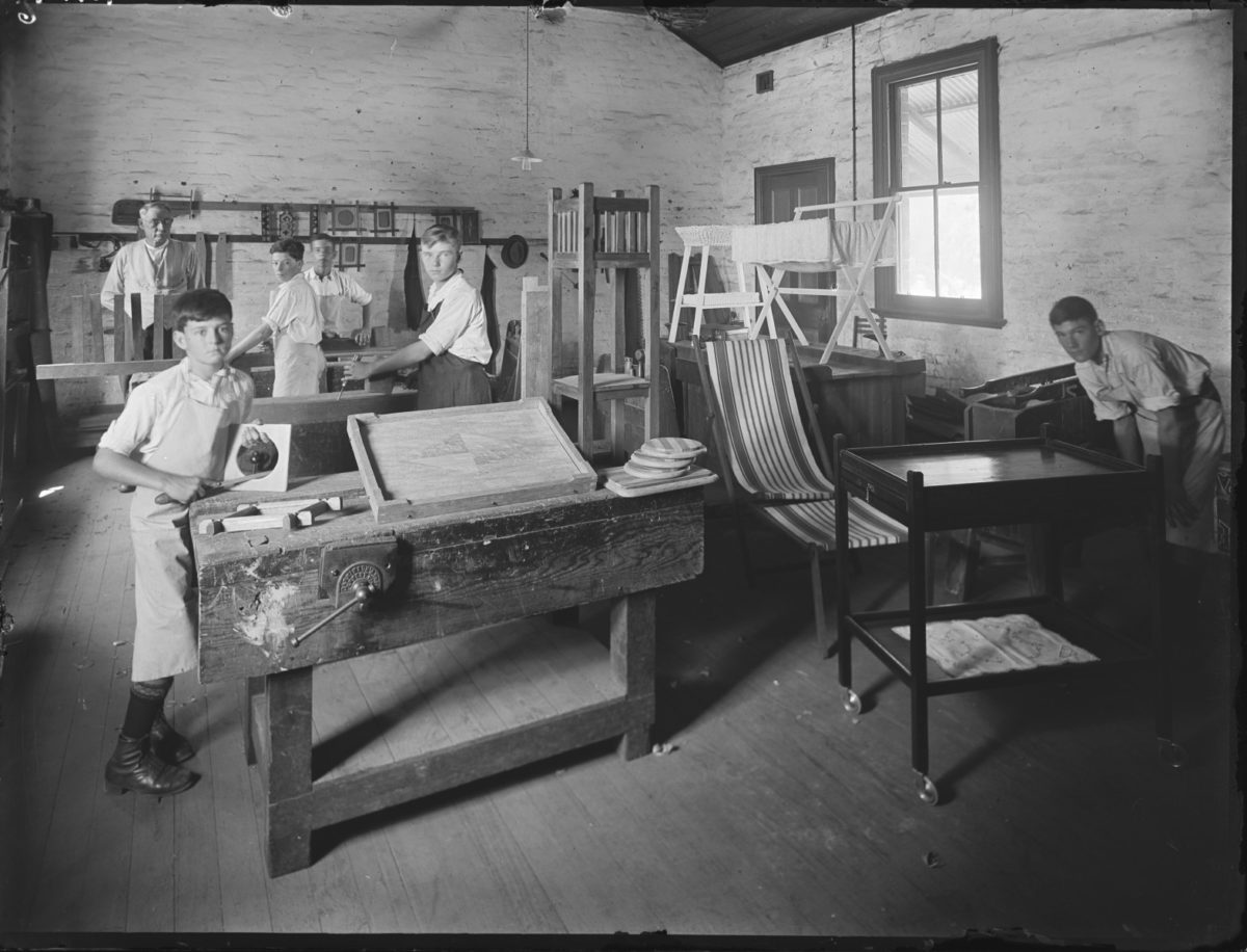 The woodwork lesson, 1920s | Find and Connect