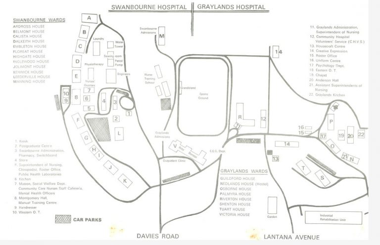 Swanbourne Hospital, Graylands Hospital Map | Find and Connect