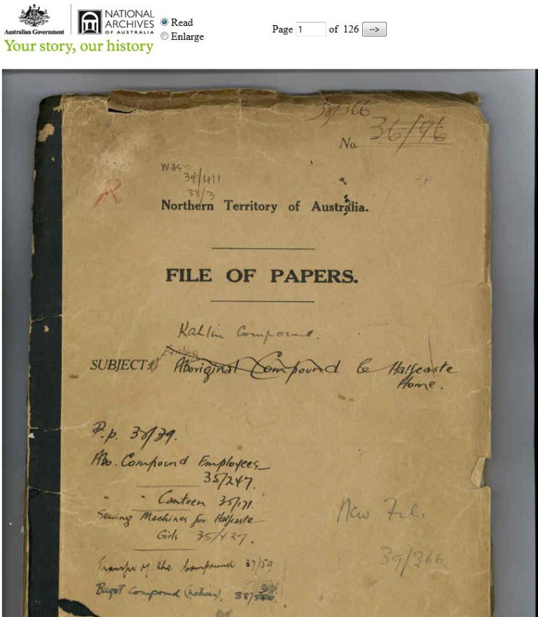 Kahlin Compound. Aboriginal Compound & Half-caste Home (1933 - 1938 ...